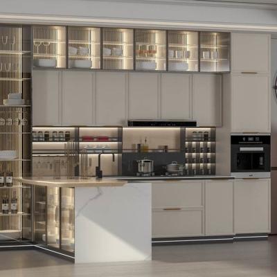 Cina Stile minimalista pronto di lusso degli armadi da cucina di acciaio inossidabile di stile in vendita