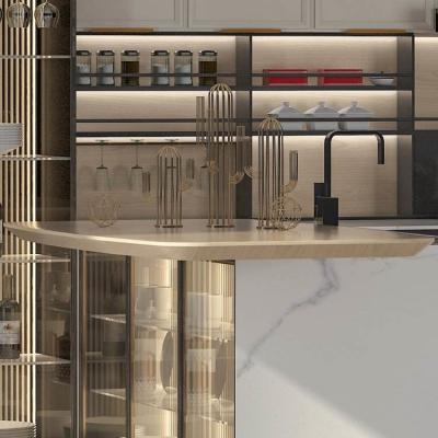 Cina Stile minimalista pronto di lusso degli armadi da cucina di acciaio inossidabile di stile in vendita