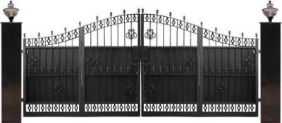 China Galvanized New Design Iron Gate , Modern Iron Pipe Door Design for sale