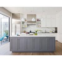China Ready to Assemble Solid Wood White Shaker Style Modular Kitchen Cabinets Custom Sizes for sale