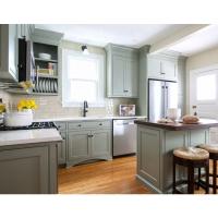 China Ready to Assemble Solid Wood White Shaker Style Modular Kitchen Cabinets Custom Sizes for sale