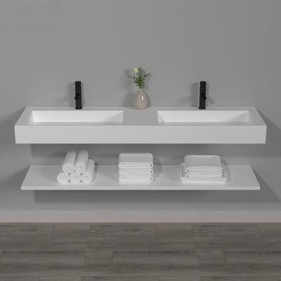 China Washbasin New Italian Design White Color Sanitary Ware Bathroom Double Wash Basin Sink for sale