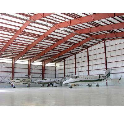 China Modern Prefab Steel Structure Building Warehouse Workshop Aircraft Hangar and Office House for sale