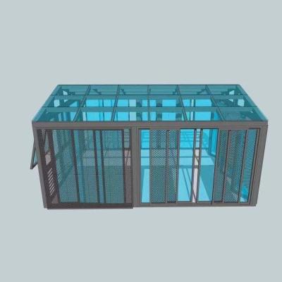 Cina Balcony Free Standing Sunshine House Winter Garden Aluminum Frame Slant Roof Sunroom in vendita