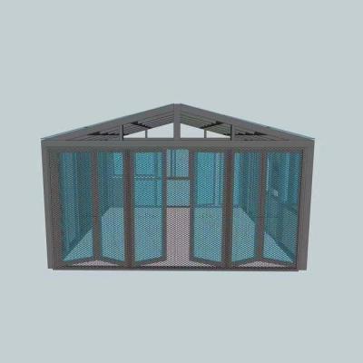 Cina Balcony Free Standing Sunshine House Winter Garden Aluminum Frame Slant Roof Sunroom in vendita