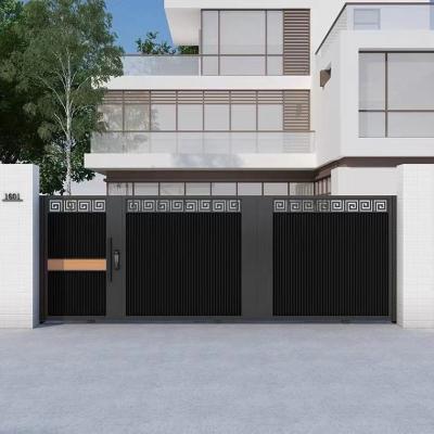 Cina Outside Decoration Black Entrance Double Stainless Steel Door Wrought Iron Design Main Gate in vendita