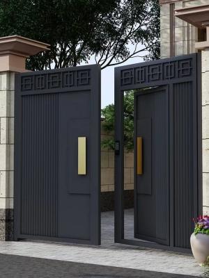 Cina Outside Decoration Black Entrance Double Stainless Steel Door Wrought Iron Design Main Gate in vendita