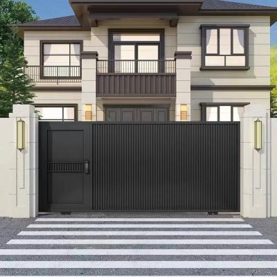 Cina Outside Decoration Black Entrance Double Stainless Steel Door Wrought Iron Design Main Gate in vendita