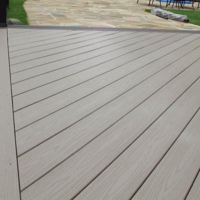 China 18mm Matt Plastic Wood Grain Flooring UV Resistant PVC Composite Decking for sale