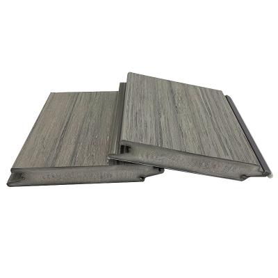 China 18mm Matt Plastic Wood Grain Flooring UV Resistant PVC Composite Decking for sale