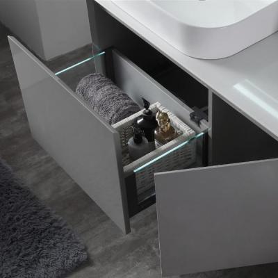 Cina Vanità a 40 pollici del bagno di Grey Customized Bathroom Cabinets LED dello specchio caldo della luce in vendita