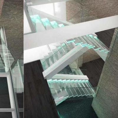 China Space Saving Glass Spiral Staircase for sale