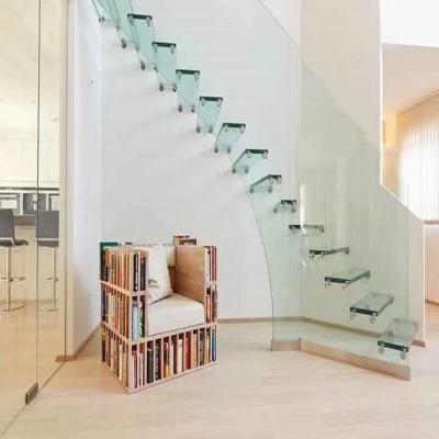 China Space Saving Glass Spiral Staircase for sale