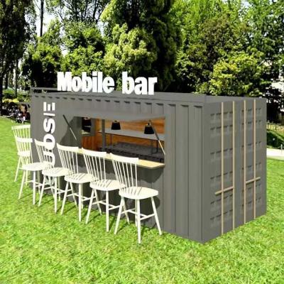 China Galvanized Steel Prefab Container House 20ft Portable Shipping Container Coffee Shop for sale