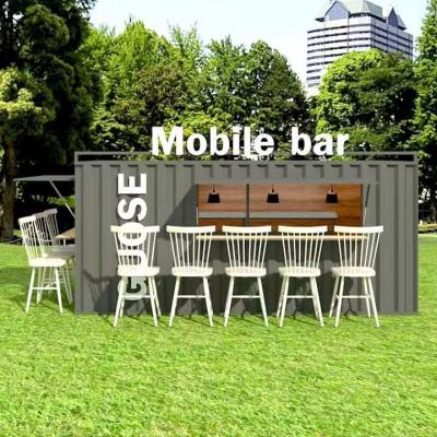 China Galvanized Steel Prefab Container House 20ft Portable Shipping Container Coffee Shop for sale