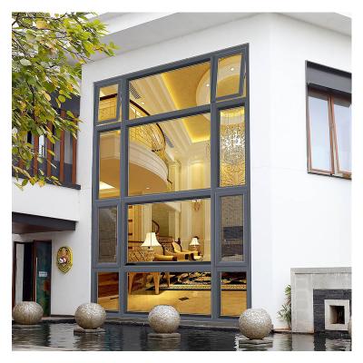China Double Glazing Bulletproof Aluminium Frame Windows Commercial With Mosquito Net for sale