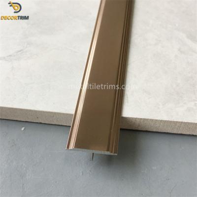 China Flooring T Shaped Transition Strip Polish Rose Red 20mm Width ODM for sale