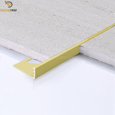 China Anodized 8mm Round Edge Tile Trim , Matt Gold Aluminium Corner Strip for sale