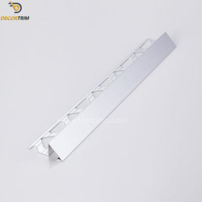 China 12mm Triangle Shape Aluminium Tile Trim Chrome Silver Color for sale