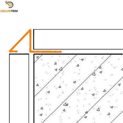 China 12mm Triangle Shape Aluminium Tile Trim Chrome Silver Color for sale