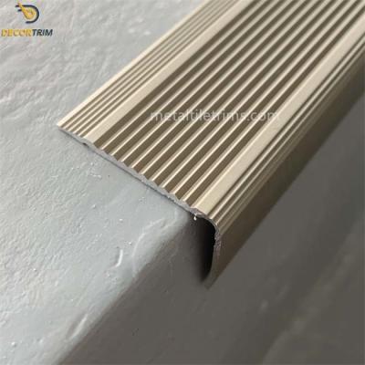 China L Shape Stair Nosing Tile Trim Matt Champagne Color For Decoration for sale
