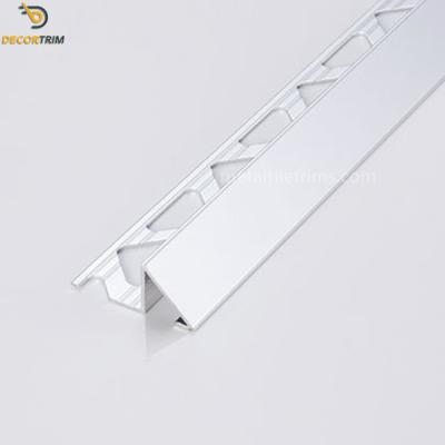 China 12mm Triangle Shape Aluminium Tile Trim Chrome Silver Color for sale