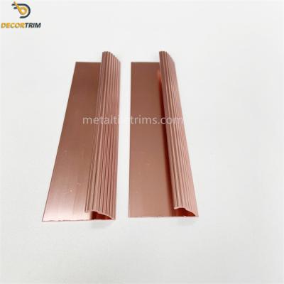 China Fluted Carpet Transition Strip Shiny Rose Red 8.4mm X 3000mm for sale