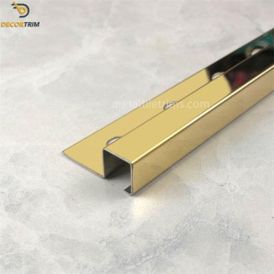China De Tegelversiering 10mm X 10mm van het douaneroestvrije staal Hoog polijst Gouden Extern Vierkant Te koop
