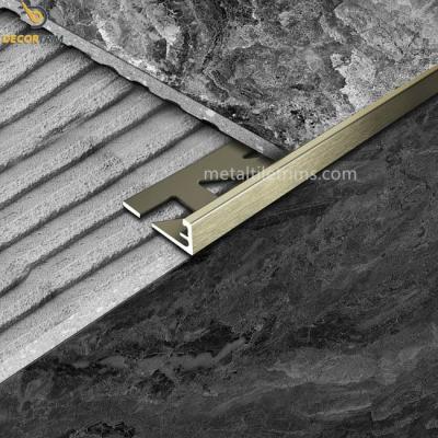 China Brush Bright Bronze 10mm Aluminum Tile Edge Trim Straight Edge External Corner Metal for sale