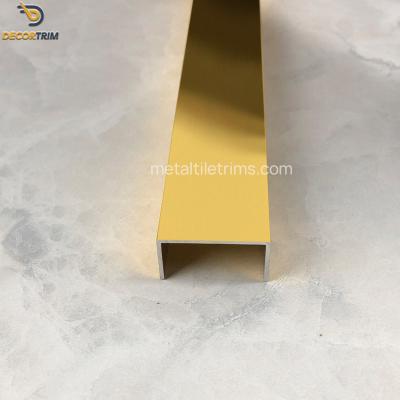 Cina Strisce di canale in U in oro lucido polacco in alluminio 6063 T5 in vendita