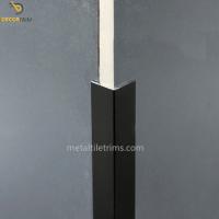 China Aluminum Wall Protection Corner Guard Tile Outside Corner Trim Matt Black 2.5m for sale