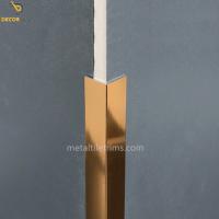 China Aluminum Tile Trim Wall Corner Protector Strips 10mm Polish Gold Matt Silver for sale