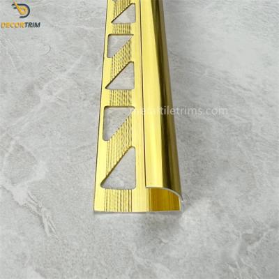 China Round Edge Metal Tile Trim 3000mm Length 6063 T5 Aluminium Corner for sale