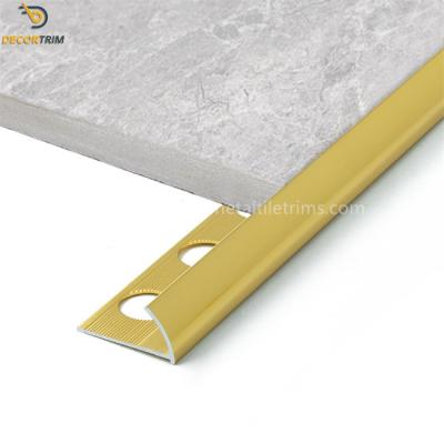Cina Ceramica Quarter Round Metallico Piastrelle Trims Piastrelle di alluminio Bordatura Matt Oro in vendita