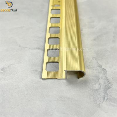 China Aluminum Strip For Tiles Double Edge Tile Trim , Diall Tile Trim Corners Matt Gold for sale