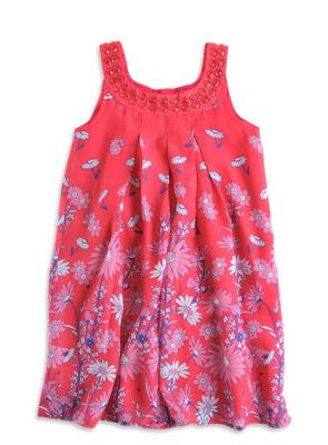 China girl dress with print flower , 100% cotton 3-8T for sale