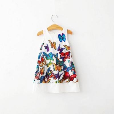 China girl dress with print flower , 100% cotton 3-8T for sale