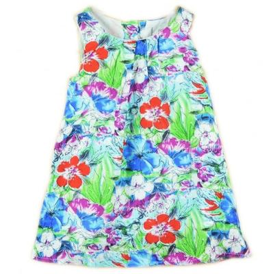 China girl dress with print flower , 100% cotton 3-8T for sale