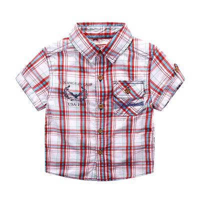 China boy woven short sleeve shirt, boy shirt, 100% cotton poplin ,4-10T for sale