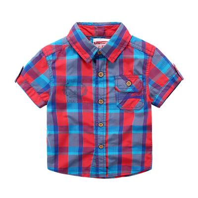 China boy woven short sleeve shirt, boy shirt, 100% cotton poplin ,4-10T for sale