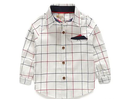 China boy woven shirt, boy plaid shirt, 100% cotton poplin ,4-10T for sale