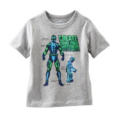 China Newest fashion design boy tee shirt,short sleeve shirt ,100% cotton, 3T-10T for sale