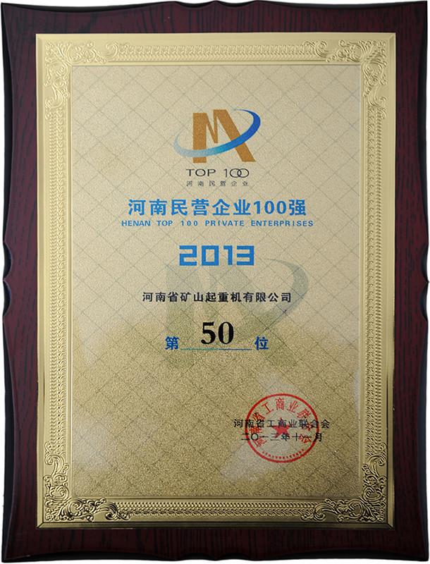 Henan Top 100 private enterprises - Henan Mine Crane Co.,Ltd.