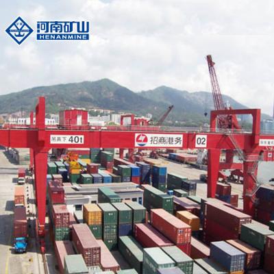 China 45T op rails gemonteerde Containerbrug Crane Double Girder With Hoist Te koop