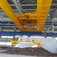 China QC Model Orange 20 Tons Grab Double Girder Overhead Crane In Workshop for sale