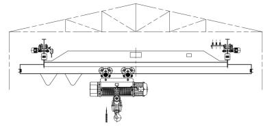 Cina gru a ponte Underslung di Crane Electric Travelling Single Beam della singola trave 5T in vendita