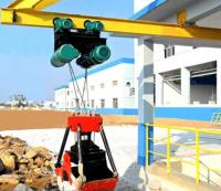 China Variable Speed Single Girder Wireless Remote Control Bridge Crane With Bucket for sale