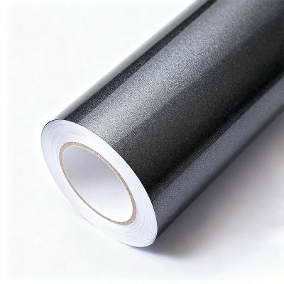 China Flexible Dark Grey Metallic Vinyl Wrap OEM / ODM Car Wrap Roll HYM1034 for sale
