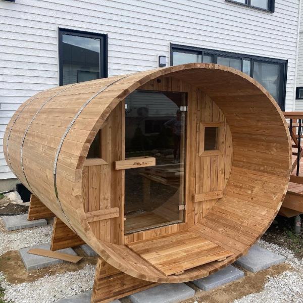 Quality Hot Selling Outdoor Traditional Steam Sauna Room for Garden Villa 4-8 Person Canada Red Cedar for sale