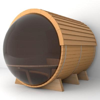 China Factory Direct Wholesale Barrel Sauna Room 6-8 Person Pure Hemlock Wood Low EMF for sale